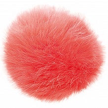 Fake Fur Pom Pom 13cm Coral | Pack Lane Wool