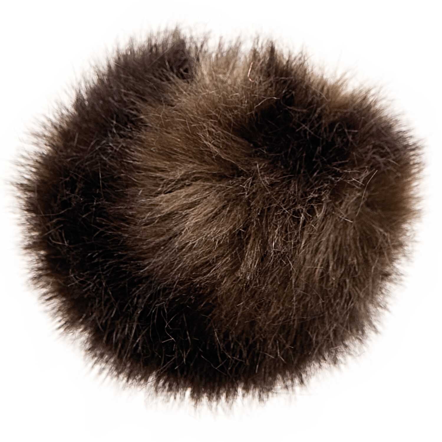 Fake Fur Pom Pom 10cm Dark Brown | Pack Lane Wool