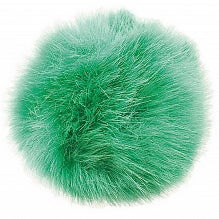Fake Fur Pom Pom 13cm Green | Pack Lane Wool